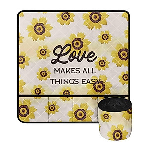 Kathyboom Fall Sunflower Sewing Machine Mats with Pockets Soft and Portable Pad Organizer Fit for Most Standard Sewing Machine Thanksgiving Decor