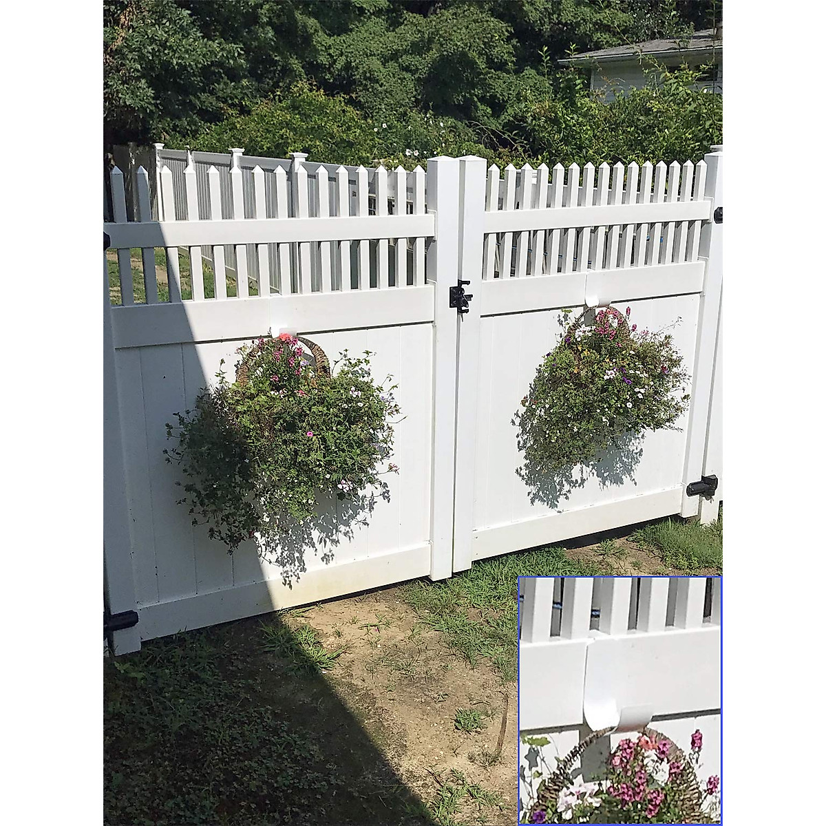 MIDE Products Aluminum Slip-on Fence Hooks, 2-06-WHITE, Pair