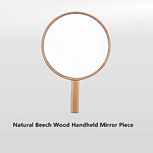 YEAKE Desk Table Mirror with Mental Stand, 3X Magnification Small Wooden Desktop Mirror,360° Rotation Countertop Mirror for Makeup (Black)