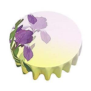 SARNFANS Spa Tablecloth,Basalt Stones Theraphy Relaxing,Round 60 x 60 Inch Table Cover Polyester Stain and Wrinkle Resistant Table Cloth for Kitchen Dining Coffee Party,Multicolor