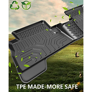 ISSYAUTO Floor Mats Liners, Compatible with 2013-2019 Escape 2013-2018 C-Max, All Weather Guard Floor Liners TPE Car Mats Waterproof 1st and 2nd Row, Black