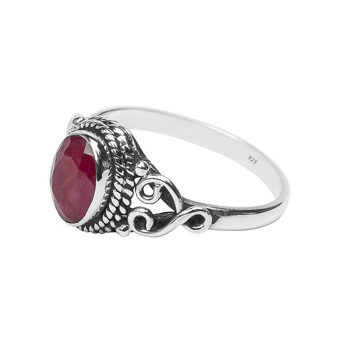 Ruby Stone Ring 925 Sterling Silver Statement Ring For Women Handmade Rings Gemstone Christmas Promise Ring Size US 11 Gift For Her