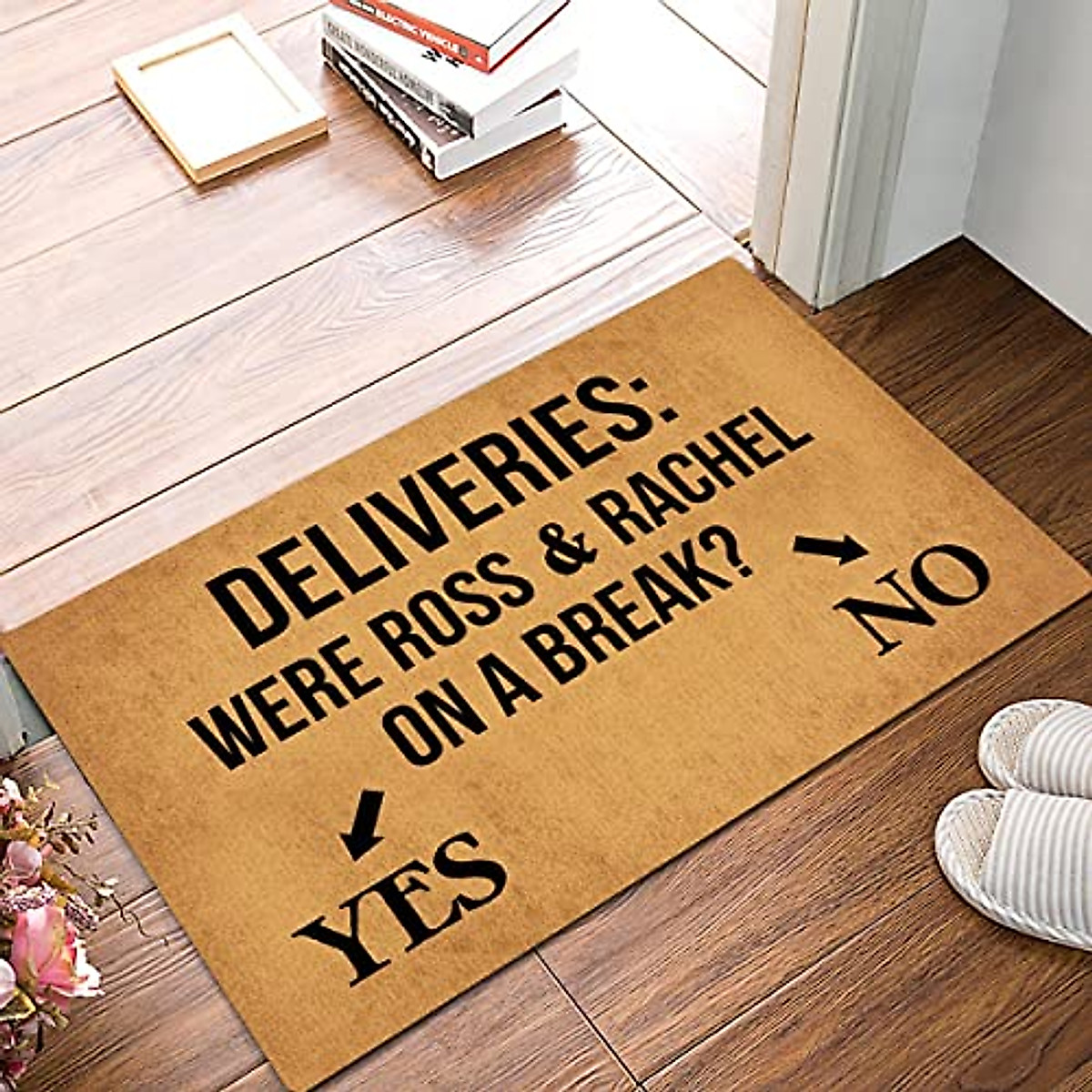 Funny Doormat were Ross and Rachel On A Break Non-Slip Outdoor/Indoor Rubber Door Mats for Front Door/Garden/Kitchen/Bedroom 23.6" x 15.7"