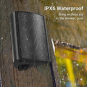 STUDIOFINIX 6.5 Inches Indoor Outdoor Bluetooth Speakers Waterproof Wired Wall Mount Active Speakers 400 Watt for Patio Garage,Deck,Backyard (Black)