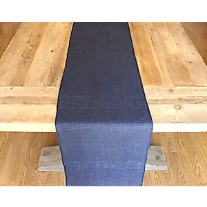 CleverDelights 14" Navy Burlap Roll - Finished Edges - 10 Yards - Jute Burlap Fabric