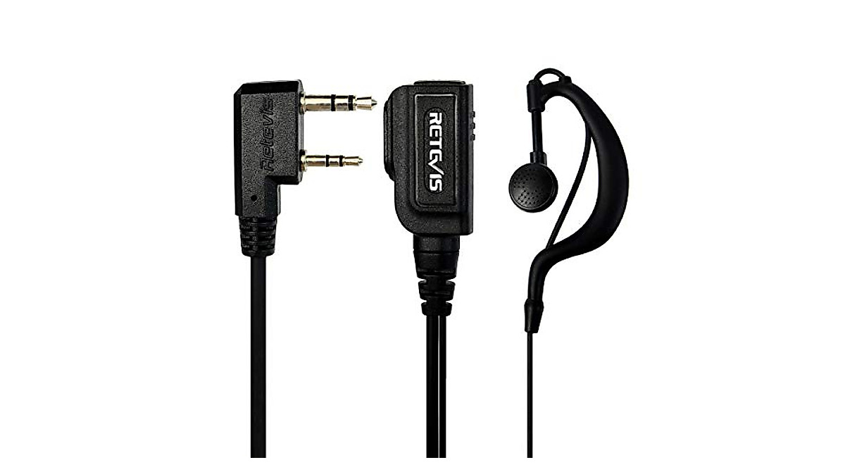 Retevis RT1 Earhook Walkie Talkie Earpiece 2-Pack | 2-Pin C-Type