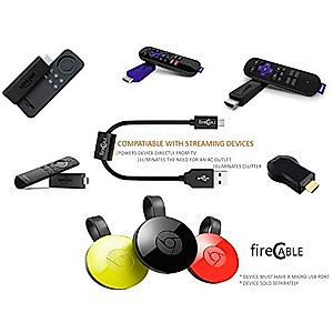 Wireless TV Powered USB Cord for Amazon Fire TV Stick by fireCable