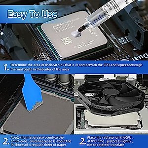 0.7oz / 20g HY710 3.17 W/MK Thermal Paste Tube Kit, High-Performance Thermal Compound Paste Silver Silicone Grease Heatsink for CPU, Processor, Computer, PS4, All Cooler Master