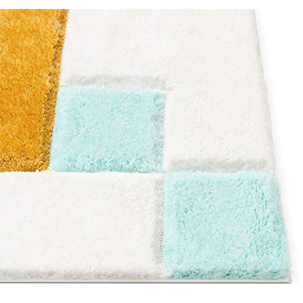 Well Woven San Francisco Teahupo Blue Modern Geometric 3D Textured Thick and Soft Shag 5'3" x 7'3" Area Rug