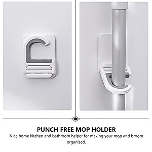 Hemobllo 3pcs Wall mop Hook Clothes Hanger Hooks Folding Broom Wall Mount Hooks Dustpan Umbrella Wall Hanger s Hook Broom Mounted Mop Hook Mop Holder self Adhesive Broom Hooks abs