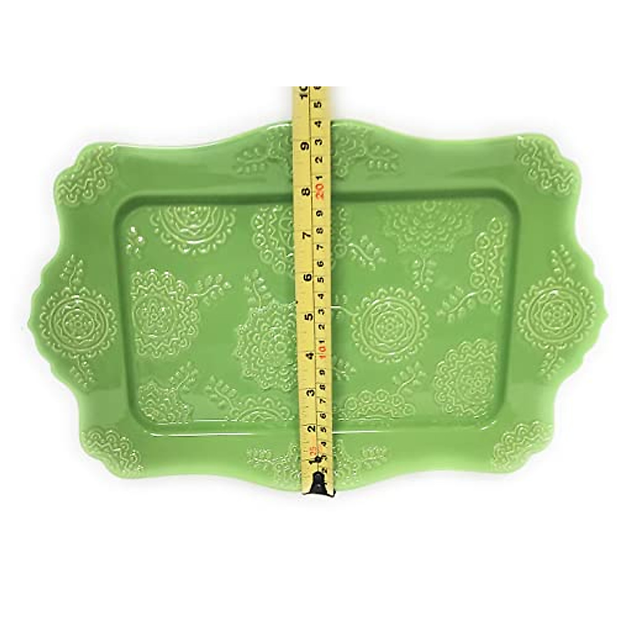 Temp-tations 11"x7" Cookie Sheet, Platter, Shallow Tray or Replacement Lid-It (Mila, Moroccan Green)