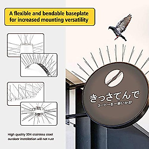 KKY 12 Pack Bird Spikes –13 inch Anti-Bird Nails Bird Repellent Metal Stainless Steel Bird Spikes for Pigeon and Other Small Birds(12.9 Feet)…