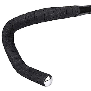 Awpeye Bicycle Handlebar Tape Cork Bar Tape with End Plugs for Road Bike and Cycling - 4 Rolls (Black, Red)