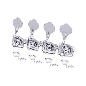 Metallor Vintage Open Gear Machine Heads Tuners Tuning Pegs 4 In Line Right Hand Guitar Parts Replacement for P Bass J Bass Chrome 4PCS
