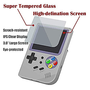 DREAMHAX RG300 Portable Game Console with Open Source System Preload 10000 Games, Handheld Video Games Player with 16G + 32G TF Card 3 Inch IPS Screen, Arcade Retro Games Gifts (Gray)
