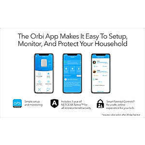 NETGEAR RBK753S-100NAS Orbi Tri-Band WiFi 6 Mesh System Router + 2 Satellites New