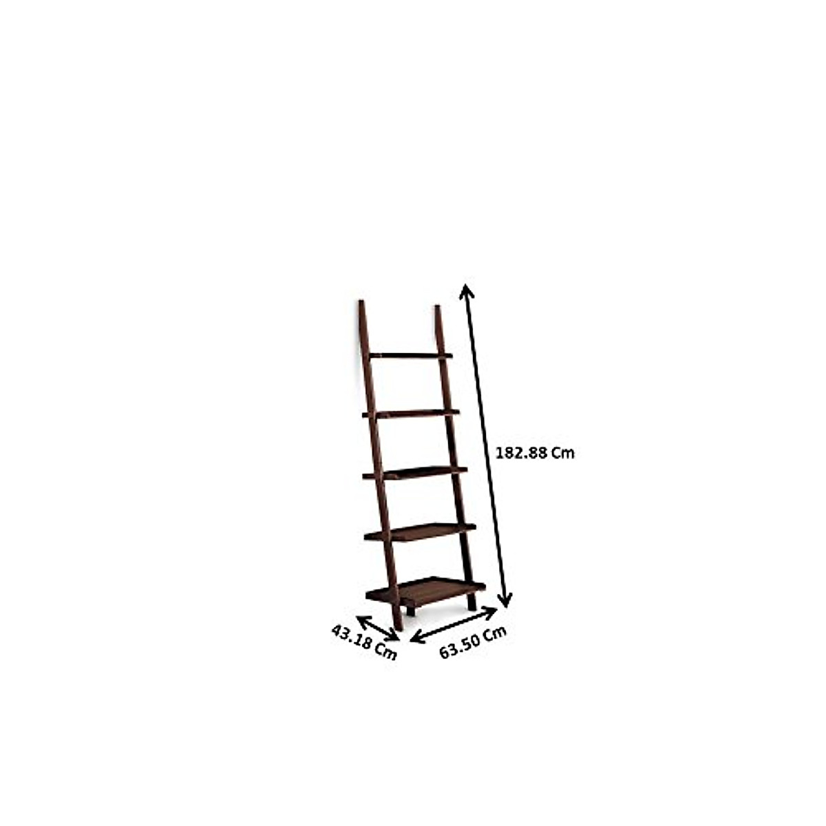 POUNDEX 5-Tier Leaning Wall Shelf, Cappuccino