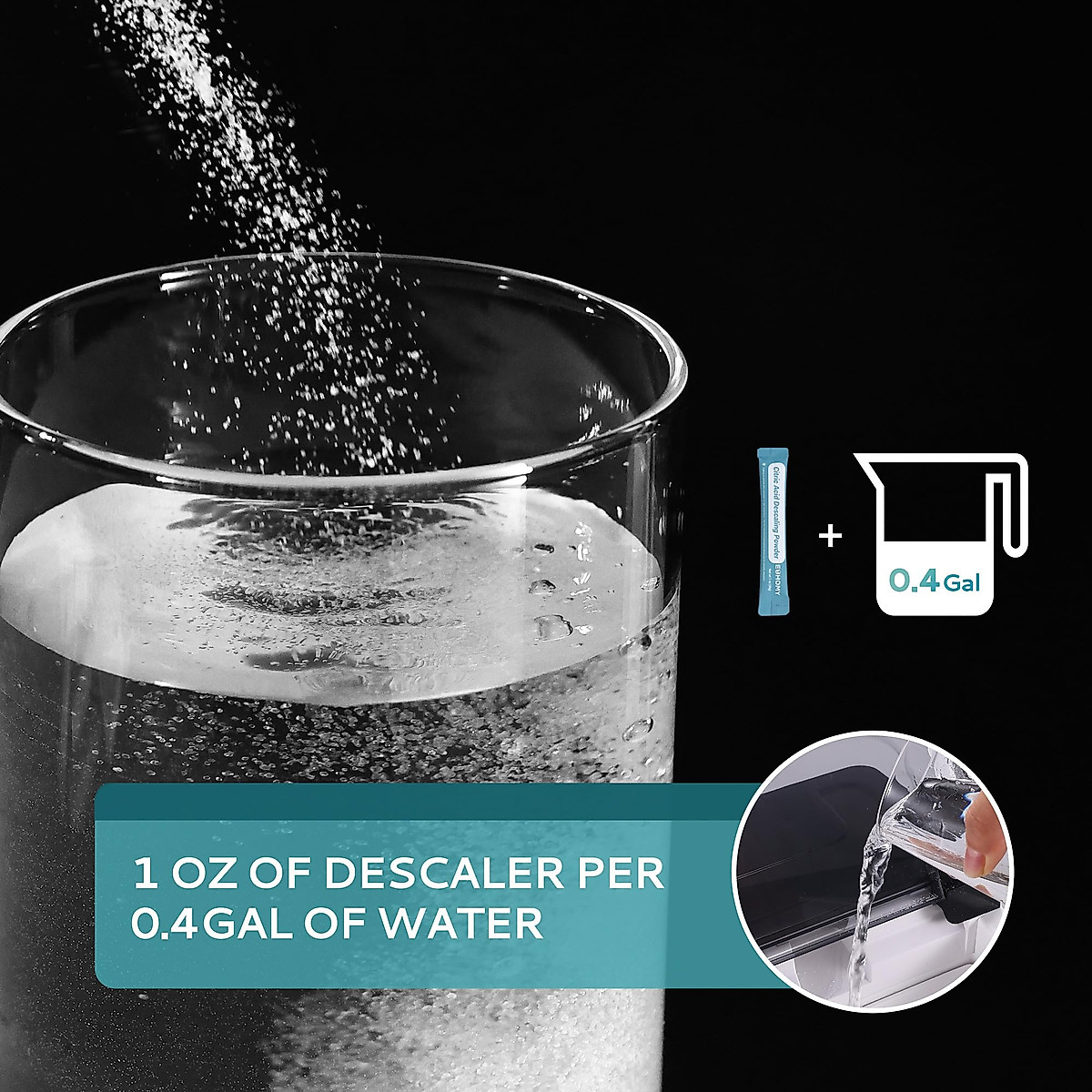 EUHOMY Ice Maker Cleaner & Descaler | 4 Use & Individually Packed | Ice Machine Cleaner with Organic Citric Acid Descaling Powder, Ideal for All Brands