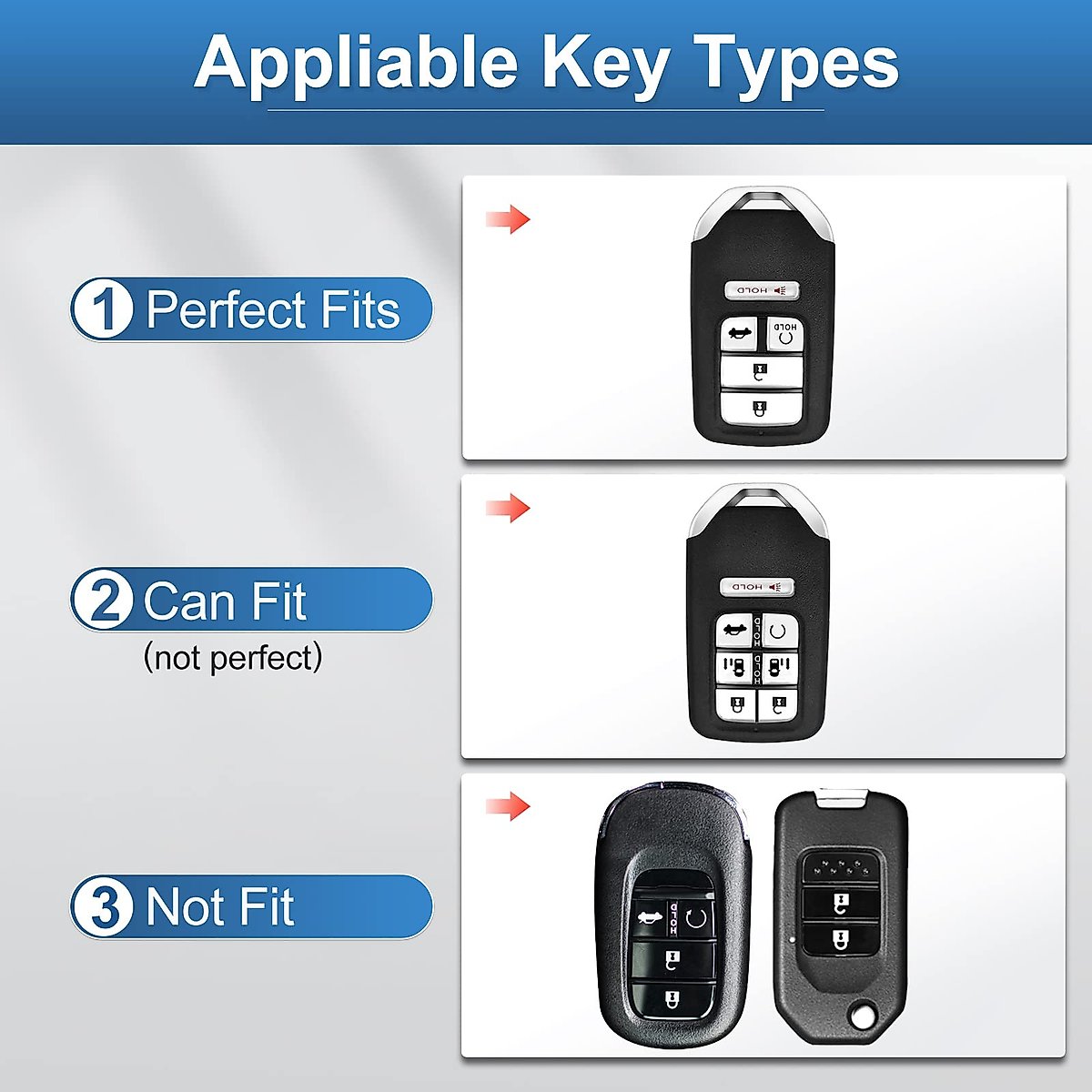 YO&YOYE for Honda Key Fob Cover with Keychain, Soft TPU Key Case Protection Fit for Accord Civic CRV Pilot Odyssey Smart Key Holder