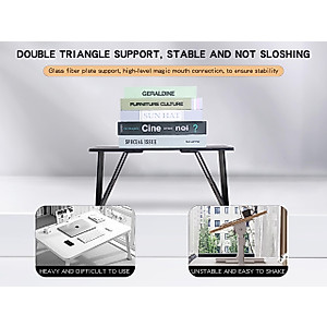 MRJKNRO.KJ Folding Table Desk at Home in The Office and car for Computer Laptop Pad Phone Reading Writing Easy to use Carry and stroage Lightweight (Black, 9.4“X17.7"X8.26")