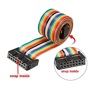 Tool parts IDC Rainbow Wire Flat Ribbon Cable 16 Pins 48cm Length 2.54mm Pitch Type-B