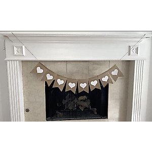 Shimmer Anna Shine Heart Burlap Banner Wedding Decorations Engagement Party Baby Shower Bridal Shower Birthday Party Supplies Valentines Day Anniversary Sign