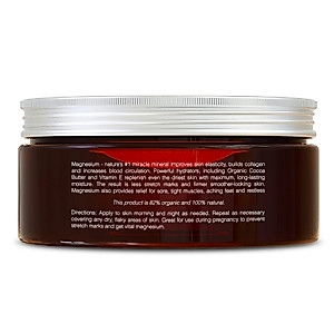 Seven Minerals, Natural Magnesium Cream for Pain Calm, Leg Cramps, Sleep & Muscle Soreness With Moisturizing Organic Cocoa Butter & Vitamin E - No Harmful Ingredients USA Made Safe for Kids (8 fl oz)