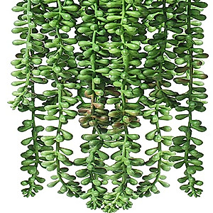BohoSM 3pcs Fake String of Pearls Plant Artificial Hanging Plants Faux String of Pearls Artificial Succulents Plants Artificial String of Pearls Plants Fake Hanging Plant (Succulents)