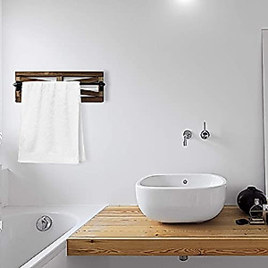 2PCS Rustic Towel Racks for Bathroom Wall Mounted, Towel Holder for Bathroom Towel Storage,Bathroom Towel Rack,Farmhouse Bathroom Decor for Towels, Robes, Clothing,Blanket Rack (Brown)