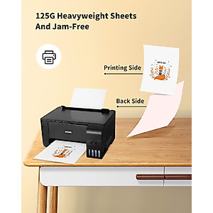 Hiipoo Sublimation Ink Set with 110 Sheet Sublimation Paper 8.5x11” 125G, 2 Pack Teflon Sheet, Heat Tape for EcoTank Inkjet Printer ET-2720 ET-2760 ET-2800 ET-2803 ET-2400 ET-4700 ET-4800 ET-15000