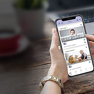 HUBBLE CONNECTED Nursery Pal Deluxe 5" Smart HD Twin Baby Monitor and 2 Cameras with Built-in Rechargeable Batteries to Use at Home Or On The Go