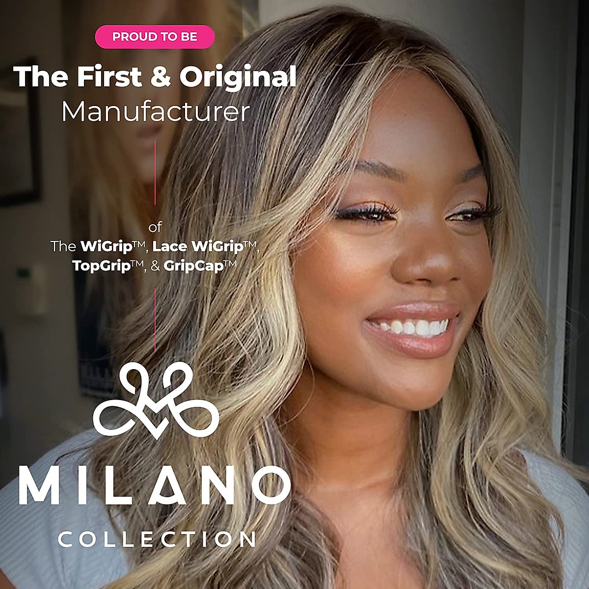 Milano Adjustable Elastic Wig Band with Hooks for Secure Fit & Comfort for Wigs and Lace Front Wigs - Wig Strap, Headband, & Wig Grip Accessories, Black