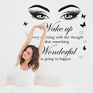 Quotes Wall Stickers Motivational Inspirational Wall Stickers Letter Wall Decals Vinyl Sayings Beauty Eye Wall Decor Positive Words for Women Girls Bedroom Living Room Hallways Home