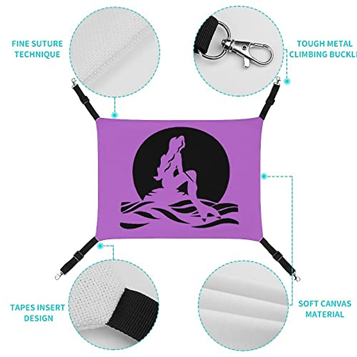 Little Mermaid Pet Hammock Comfortable Adjustable Hanging Bed for Small Animals Dogs Cats Hamster