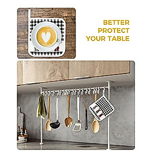 Pot Holder Set of 2 Happy Easter Bunny Black White Buffalo Grid Potholder Heat Proof Non-Slip Pot Holders,Leopard Rabbit Red Check Hot Pads Potholders for Kitchen Cooking Baking BBQ