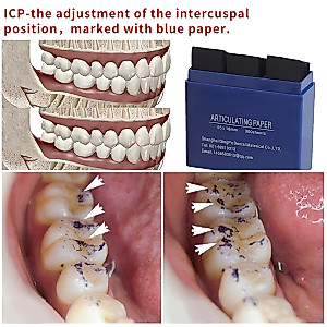 ANNWAH Dental Articulating Paper - Thicker Double Side Bite Paper Strips 100μm Thickness Oral Teeth Care Material Dental Lab Products 300 Sheet/Box…