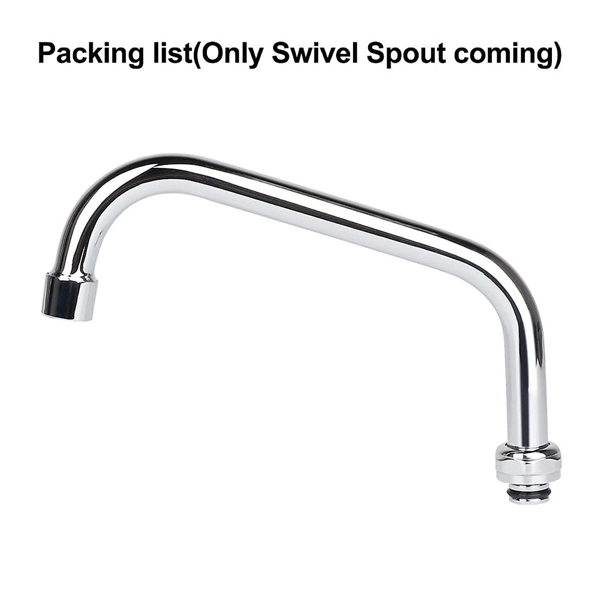 KWODE 6" Add-on Swivel Spout Replacement Part for Commercial Kitchen Sink Faucet, Short Swing Nozzle Chrome Polished