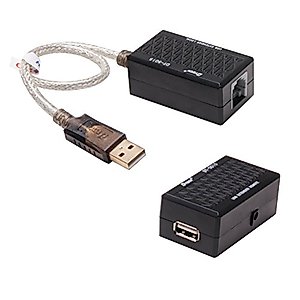 DTECH USB Extension Adapter USB to RJ45 Extender Over Cat5 Cat5e Ethernet Cable Set Connection up to 200ft