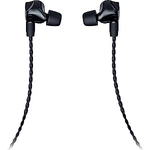 Razer Moray in-Ear Monitor for Streaming: Hybrid Dual Driver Acoustic Design - Ergonomic Low Profile Shape - Passive Noice Isolation - Braided Over-Ear Wires - Custom Ear Tips & Carrying Case - Black