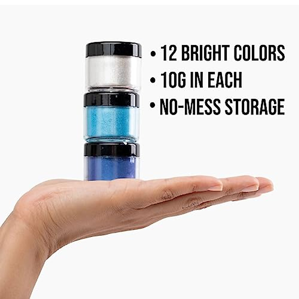 Magical Mica Pigment Powder for Resin - 12 Box Set - Non Toxic - Multi Use - Super Lustrous - Finely Ground Powder - Use in Resin, Slime, soap dye, Cosmetics (10g each12pk)