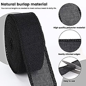 MOLSHINE 1-1/2 Inch x 10yard/roll Wired Burlap Ribbon Perfect for Wedding Home Decoration Gift Wrap Bows Handmade Art Crafts (Black)
