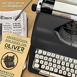 The Oliver Typewriter Company Timeless Manual Typewriter, Black