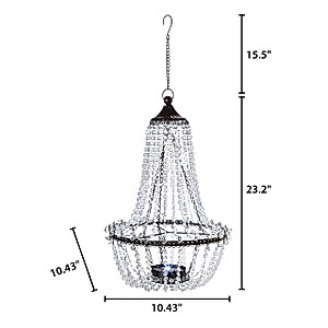 23.2-Inch Tall Hanging Metal and Acrylic Solar Garden Meadow® Chandelier