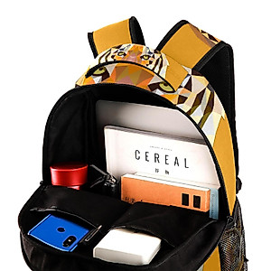 LORVIES Triangle Tiger Lightweight School Classic Backpack Travel Rucksack for Women Teens