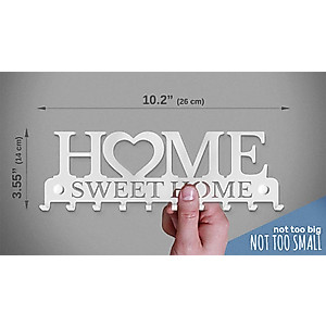 SirHoldeer Key Holder Wall Mount, Key Hooks for Wall, Key Rack for Wall Decorative, Llavero de Pared para Hogar, Metal Wall Decor for Hallway, Entryway, Small Hanger, Farmhouse Sweet Home Sign