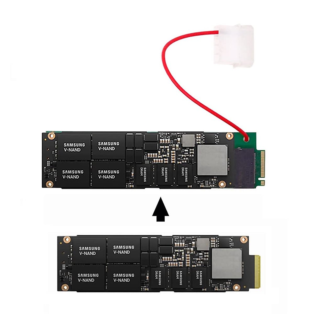 NFHK Ruler 1U GEN-Z EDSFF Short SSD E1.S to NVMe NGFF M-Key 4X Host Carrier Adapter with Power