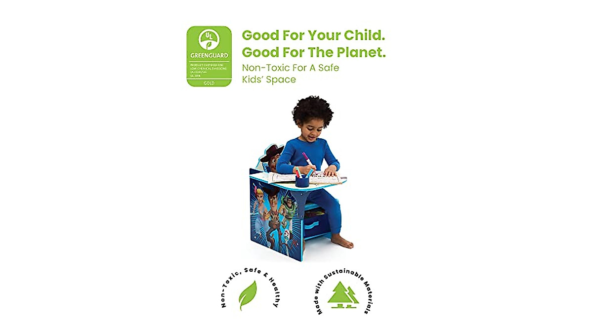 Delta Children Toy Story Desk & 6 Bin Storage Bundle