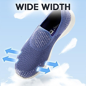 OZIO Wide Width Walking Shoes for Women, Slip on Breathable Natural Soft Dress Sneakers, Wide Comfortable Barefoot Flat Tennis Shoes for Women, Minimalist Splay Zero Drop Shoes