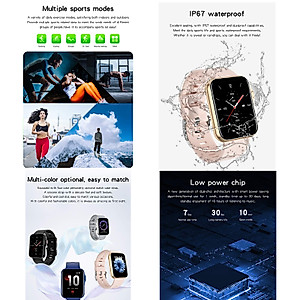 PADY-Wearable Technology D06 Smart Watch Smart Bracelet Fitness Tracker 1.6 inch IPS HD Full Touch Display Bluetooth Call Smartwatches Watch Split Screen Calling Waterproof for Women Men (Black) D6