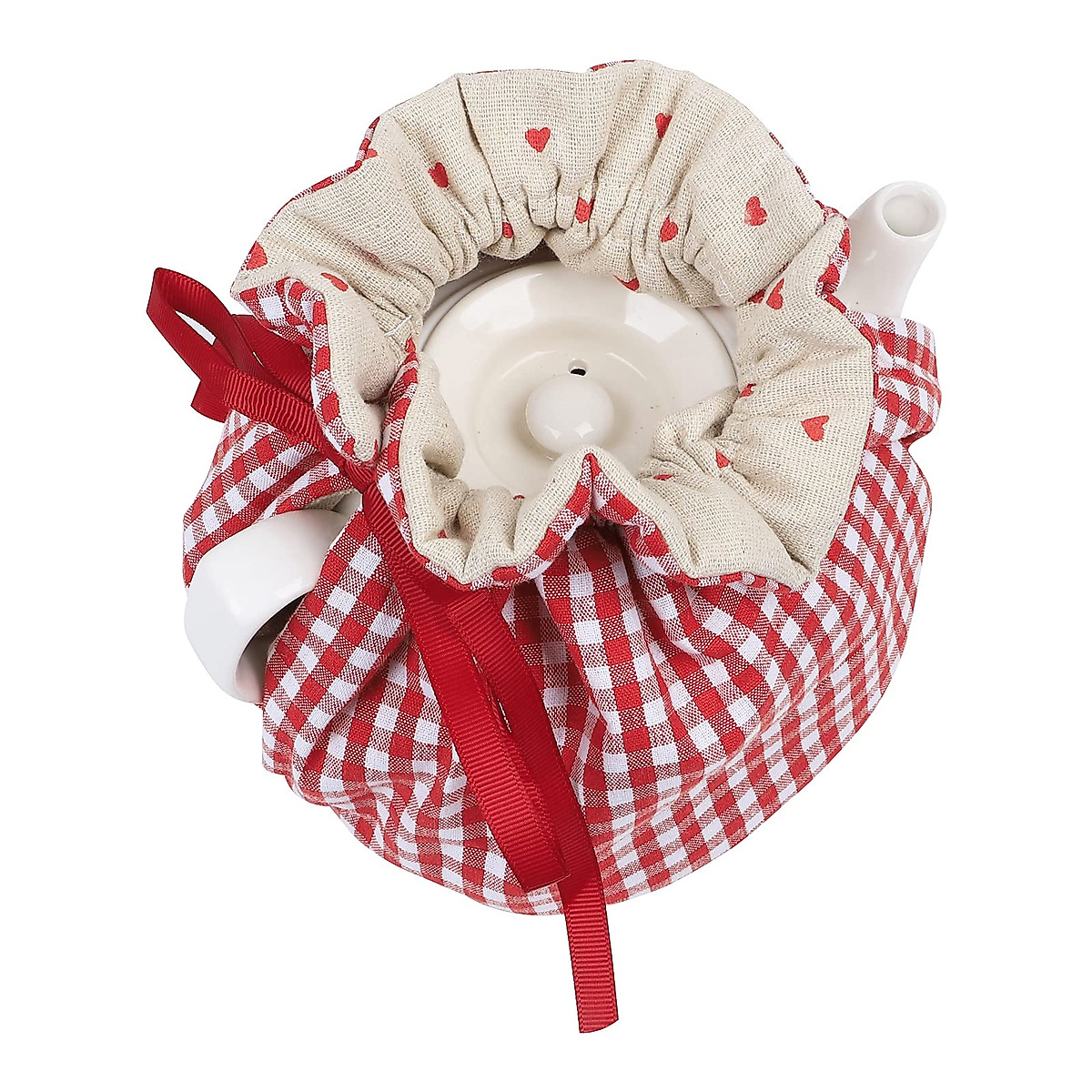 Tea Cosy,Creative Kitchen Tea Pot Dust Cover,Teapot Cozy Breakfast Warmer,Tea Pot Cover Insulation and Keep Warm,Tea Kettle Quilt for Home Kitchen Table Hotel Tea Party Restaurant (Red)